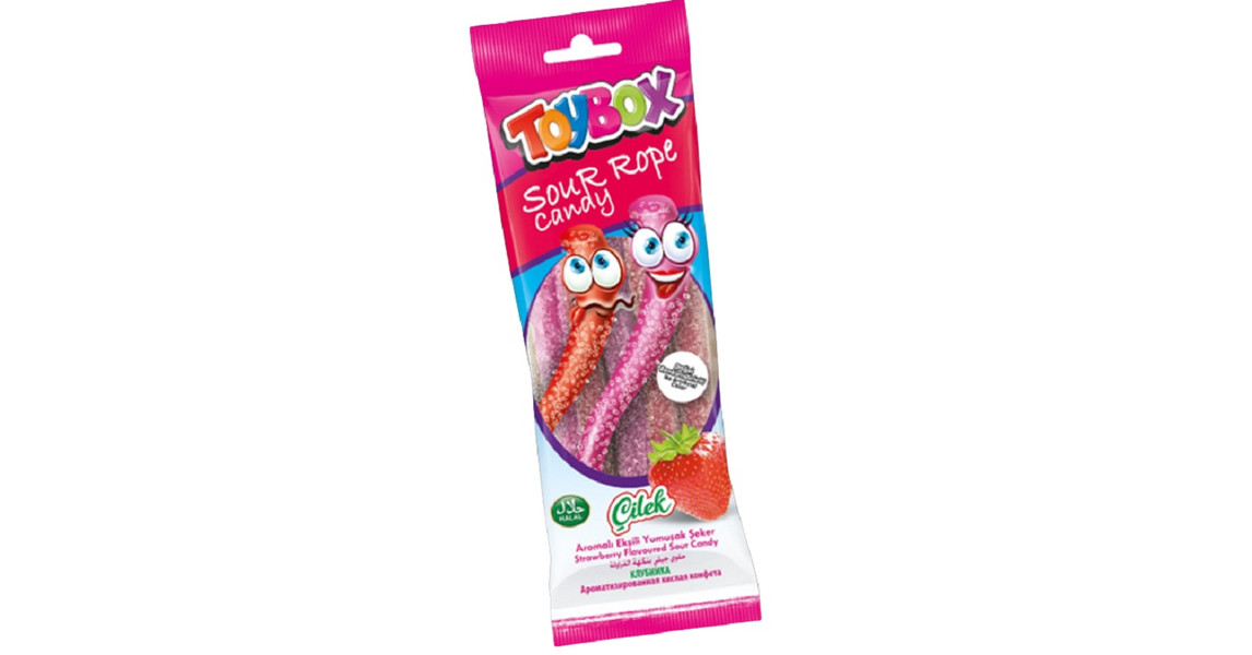 TOYBOX SOUR ROPE - STRAWBERRY 20G - Édesség webáruház - sixi.hu