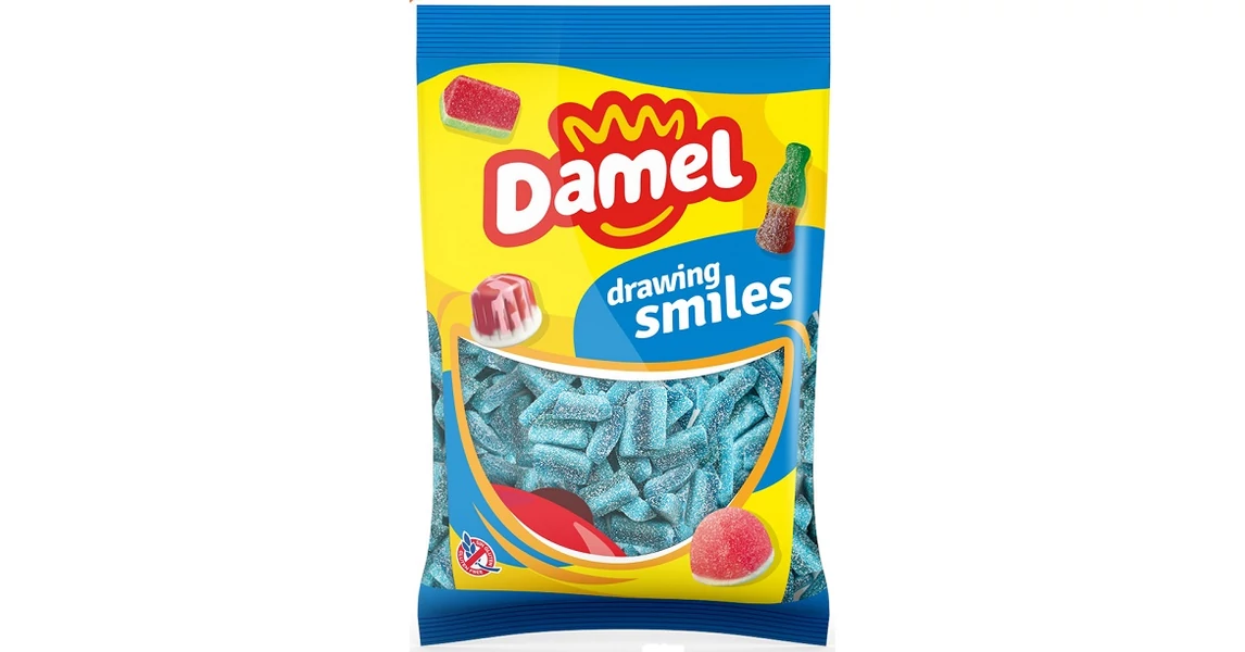 Damel 1Kg Super Sour Raspberry Slice (16024) - Édesség webáruház - sixi.hu