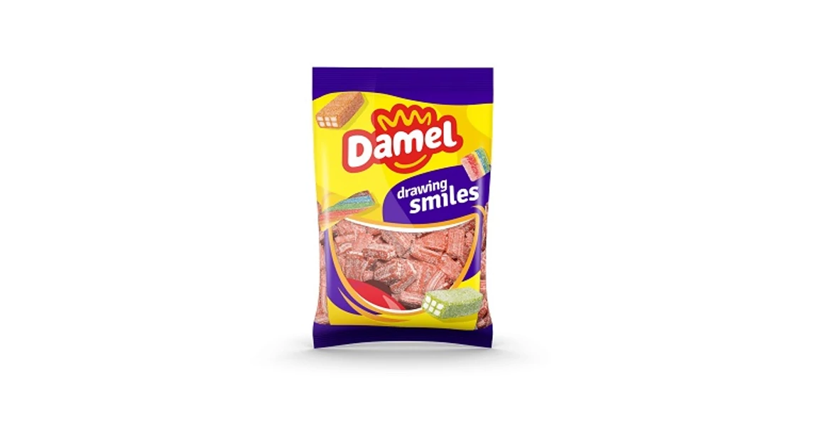 Damel 1Kg Strawberry Fizzy Brick - Eper ízű savanyú gumicukor (16031 ...