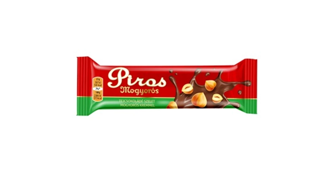 Piros Mogyorós 25G Tejcsokoládé Szelet Mogyorós Krémmel Töltve ...