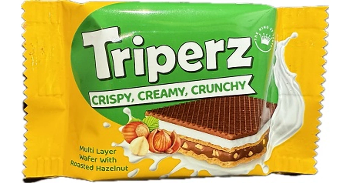 Triperz 25G mogyoró-,tej krémmel és mogyoró darabokkal töltött ostya ...