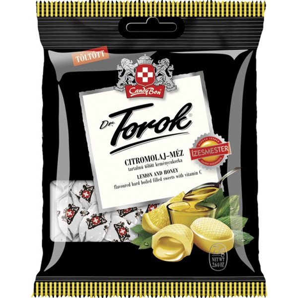 Dr.Torok citromolaj-méz ízű töltelékkel töltött keménycukor 75g ...